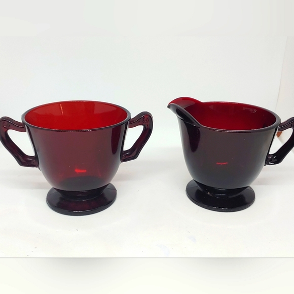 Anchor Hocking | Kitchen | Anchor Hocking Footed Ruby Red Creamer And ...